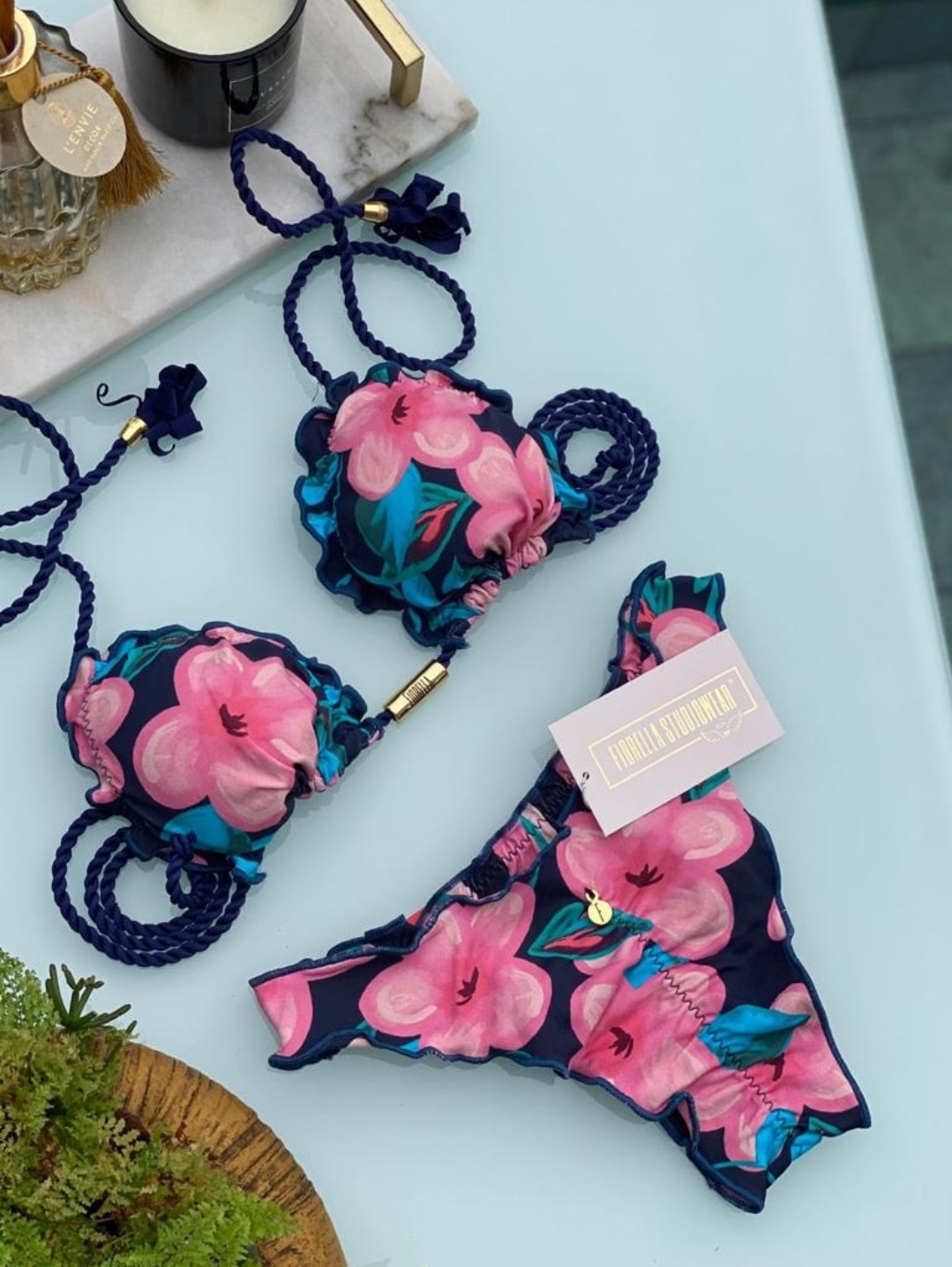 Biquini Floral Babado | Luxos da Cintia