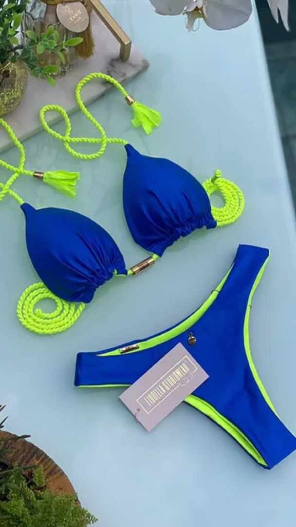 BIQUÍNI CAMÉLIA GLOW BIC\ AMARELO NEON | Luxos da Cintia