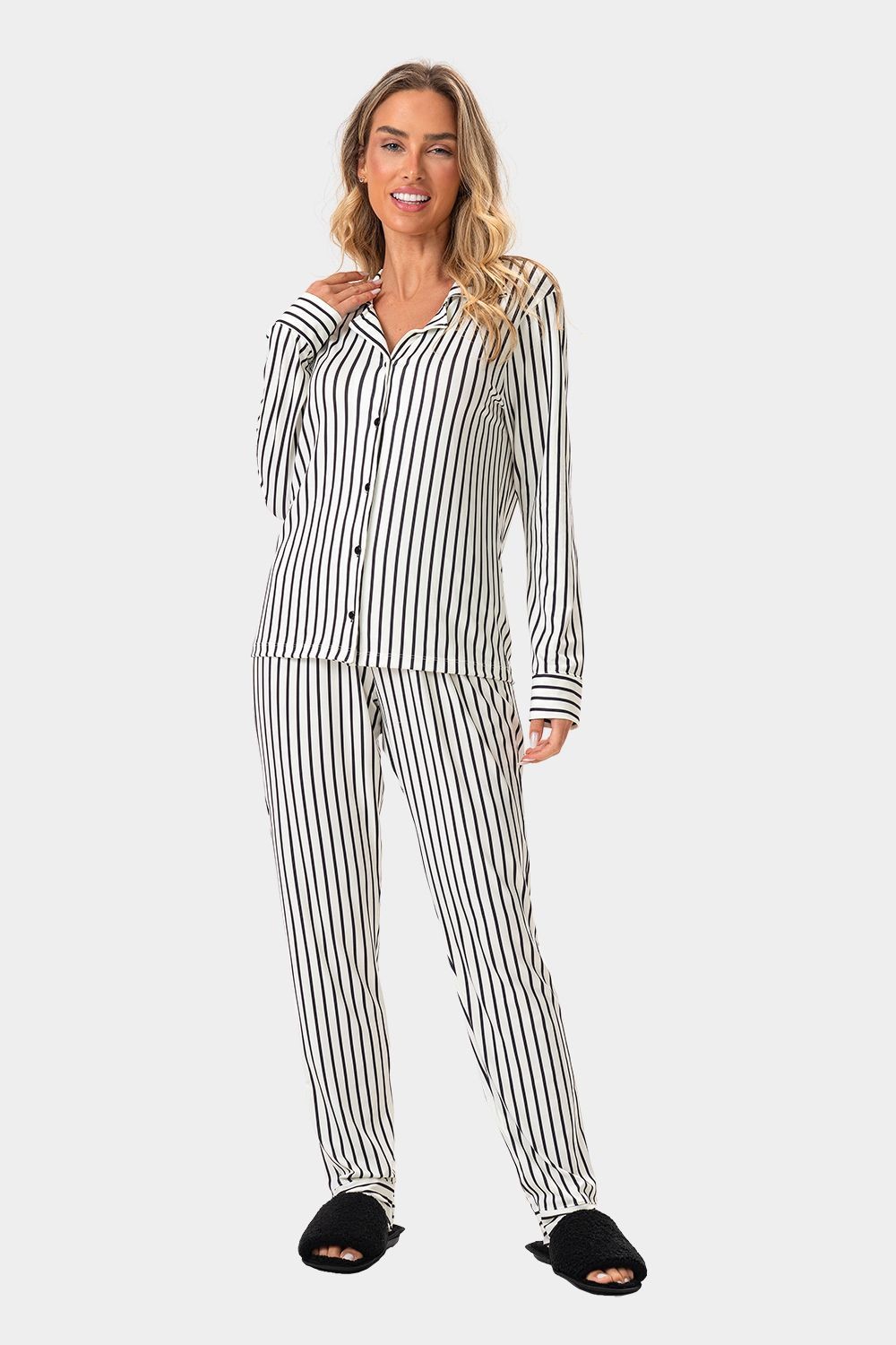 Pijama listrado Luxo | Luxos da Cintia